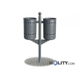 Cestino doppio portarifiuti da esterno h28789