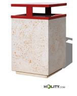 Cestone in cemento con coperchio in lamiera h287_104